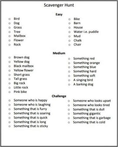 Speech Outdoors: Scavenger Hunt | Joe's Kids